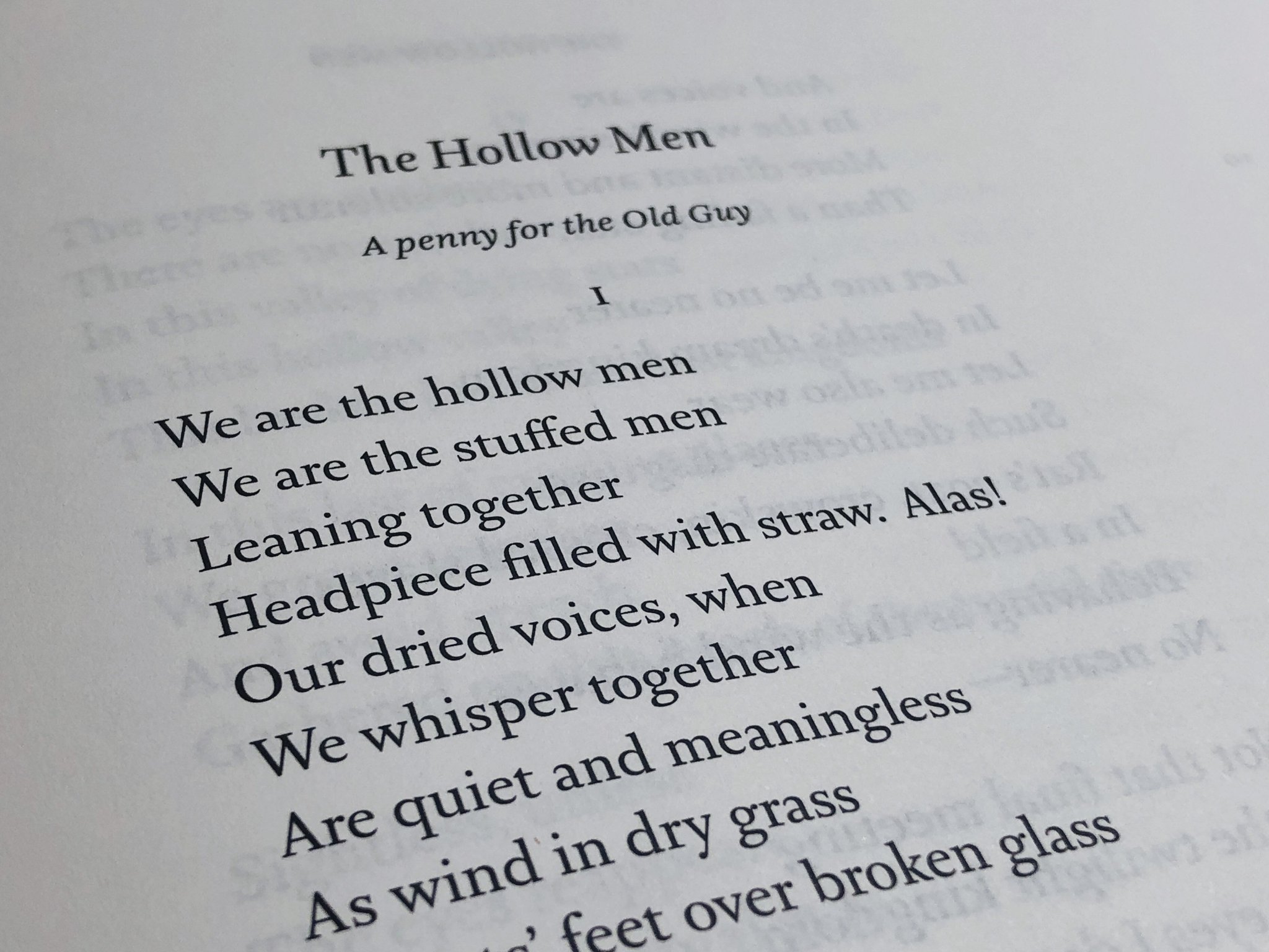 T. S. Eliot Foundation on Twitter: "'We are the hollow men We are the ...