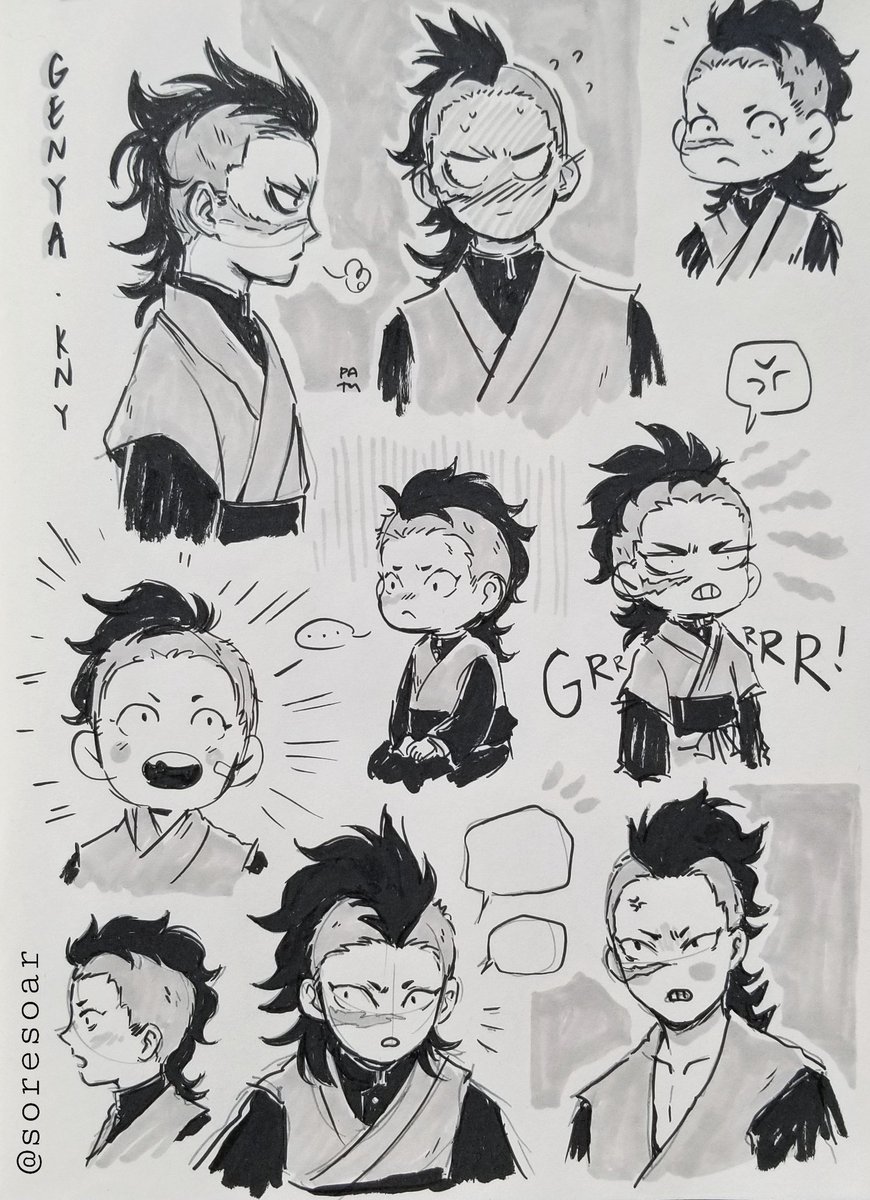 「Genya sketches because I like him #kimetsunoyaiba #DemonSlay」PATUの漫画