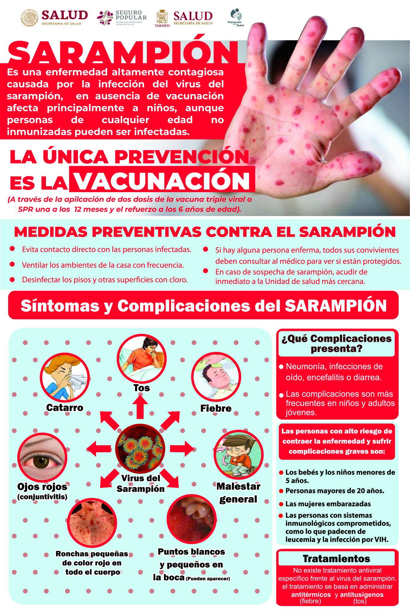 Secretaría de Educación on Twitter: "El único método de prevención contra el sarampión es a ...