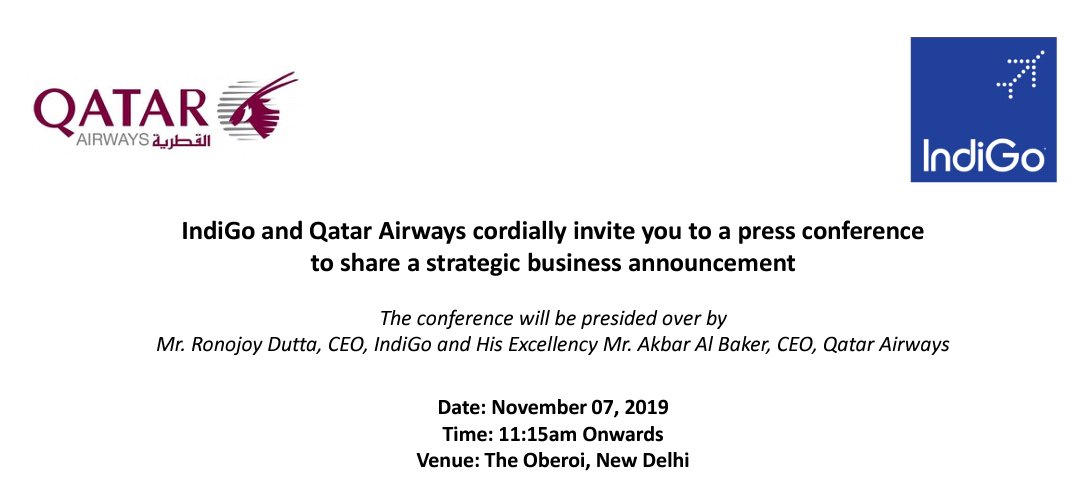 Updated: IndiGo, Qatar Airways sign codeshare agreement - Airliners.net