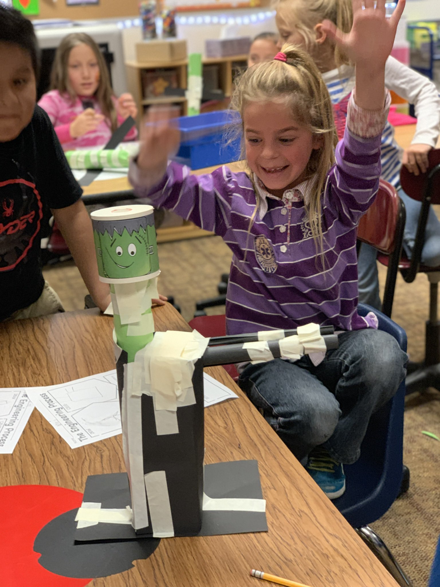 Storm Lake Elementary STEM on Twitter: "Frankenstein Challenge Complete ...