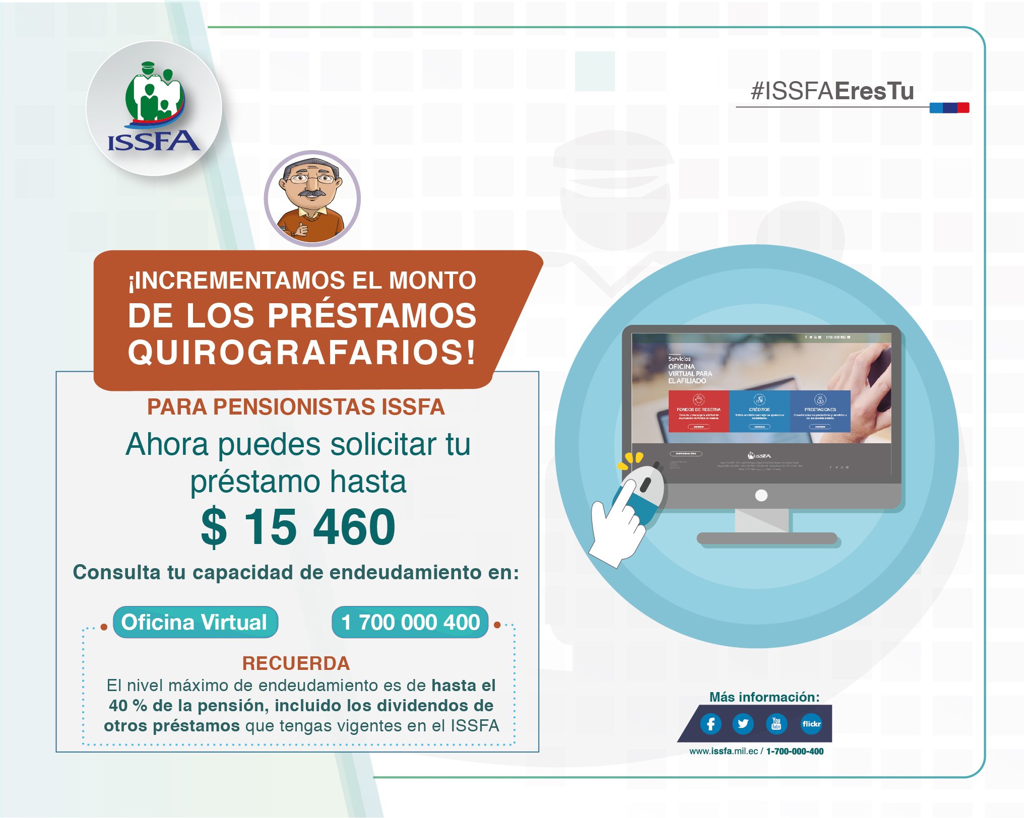 ISSFA on Twitter: "¡Incrementamos el monto de los préstamos quirografarios para pensionistas ...