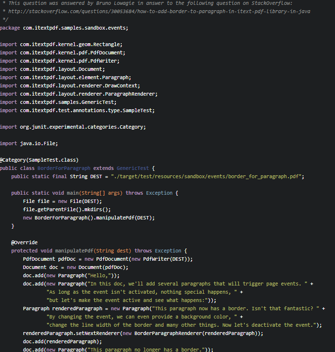 Itext Software On Twitter How To Add A Border To A Paragraph Using A Pdfpageevent