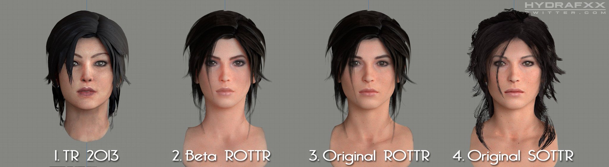 TW Pornstars - HydraFXX. Twitter. Took time and made this comparison image of Lara Croft models ...
