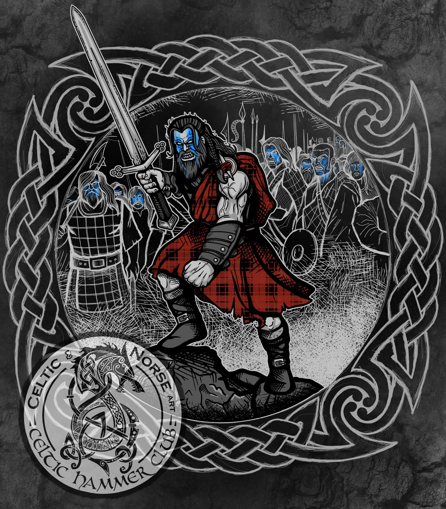 Celtic Scottish Highlander Warrior Highlander Excited Scottish Warrior
