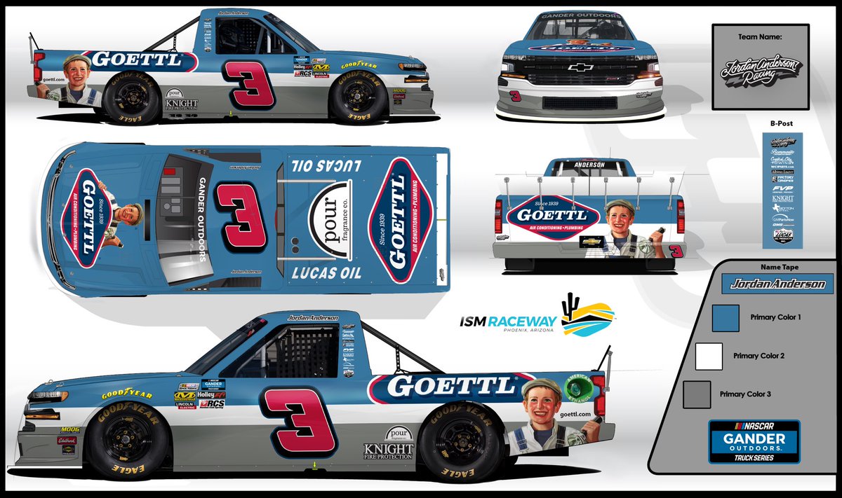 Jordan Anderson's Goettl Air Paint Scheme for his 100th truck start ...