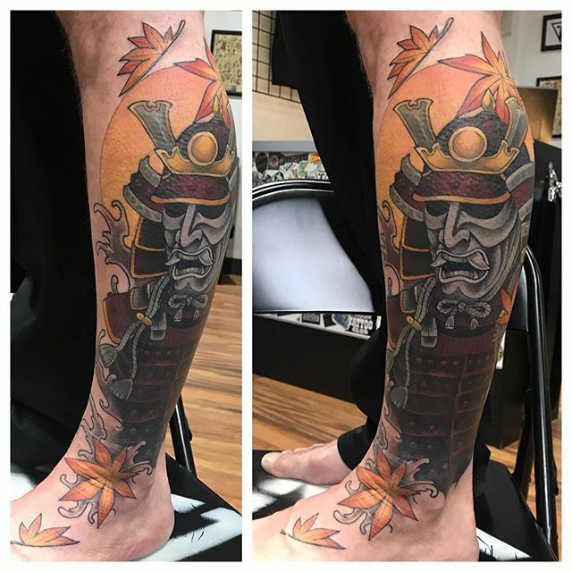 Samurai Tattoo Leg