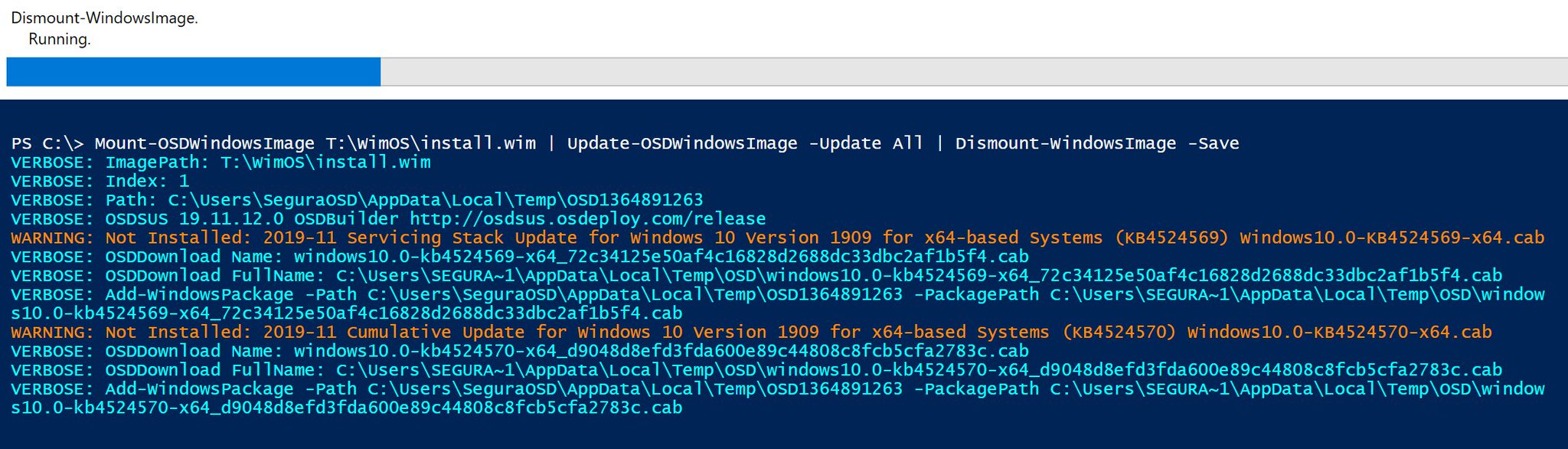 David Segura | MVP on Twitter: "#OSD 19.11.22 - Here's a #PowerShell One-Liner to update a WIM ...
