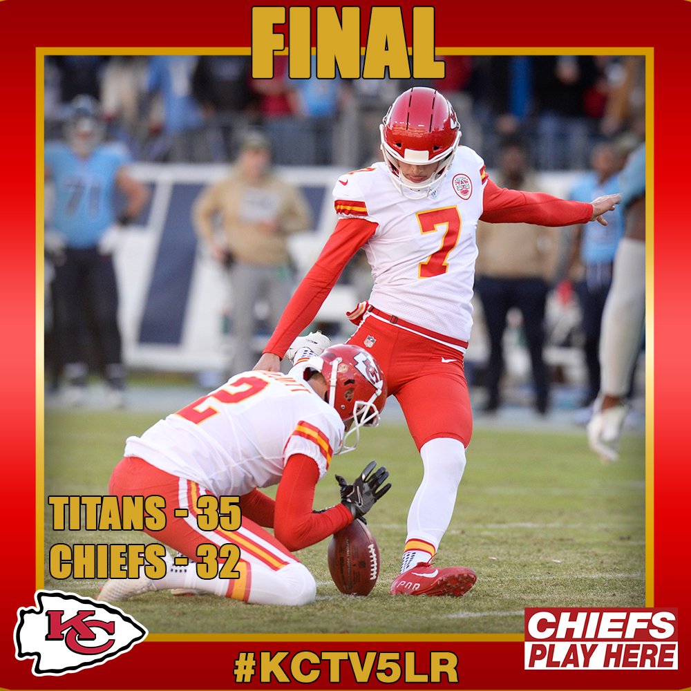 The Chiefs lost to the Titans today. The official final score is 35-32 ...