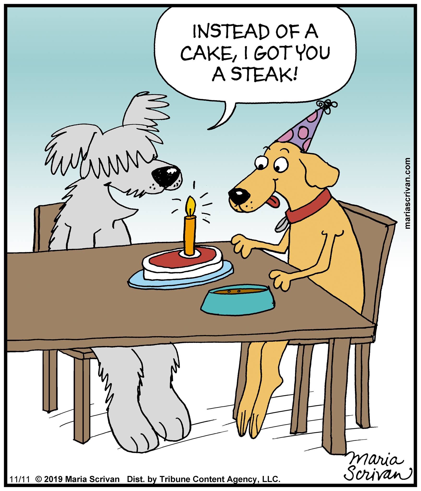 Funny Birthday Cartoon Dogs