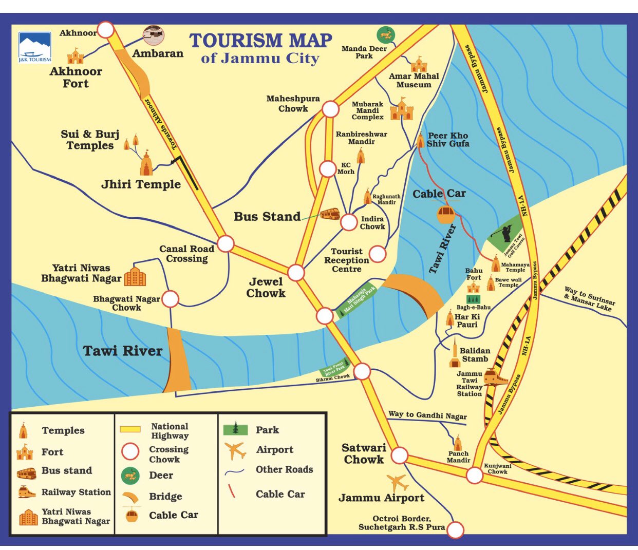 Kashmir Tourism Map