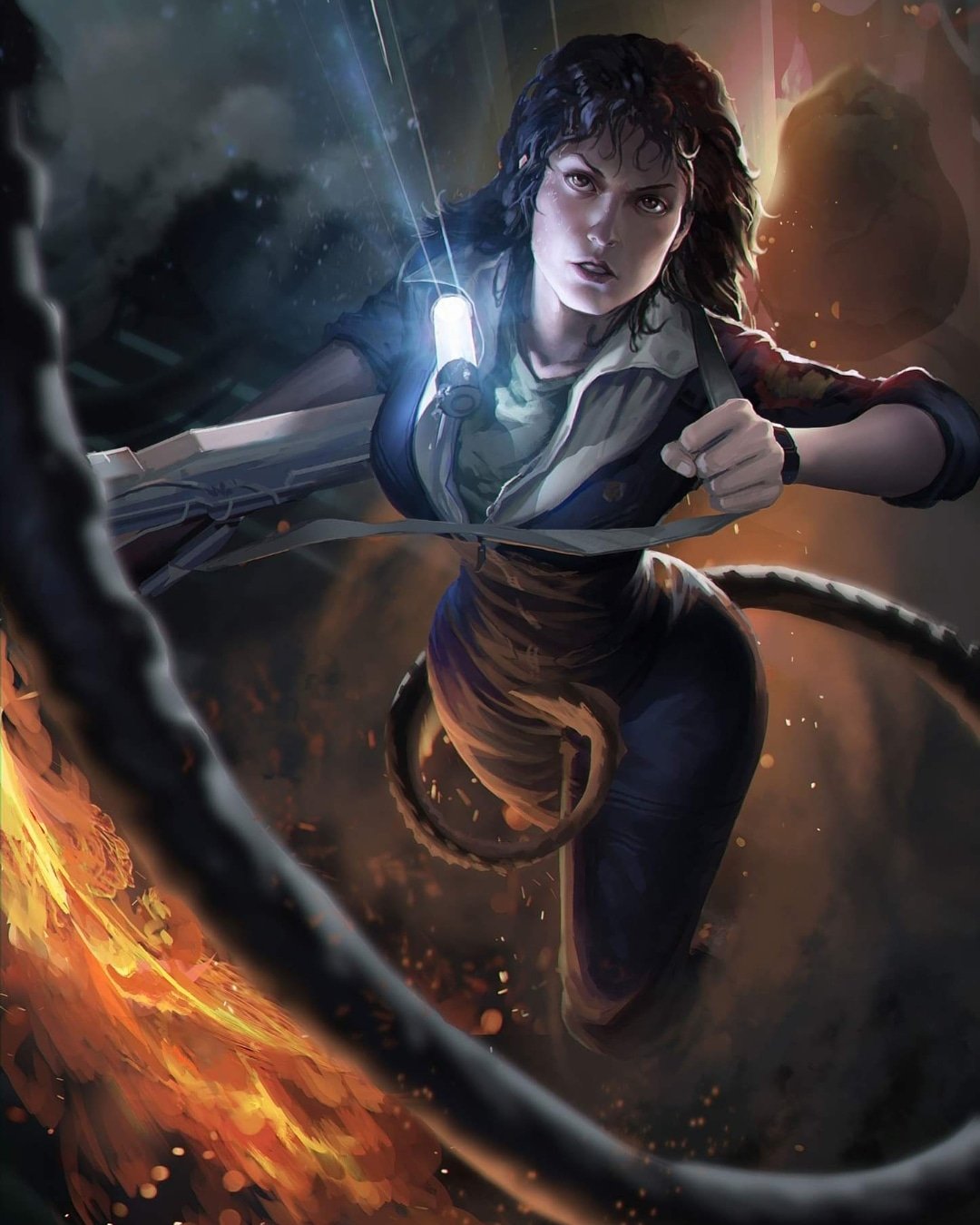 Ellen Ripley And Xenomorph