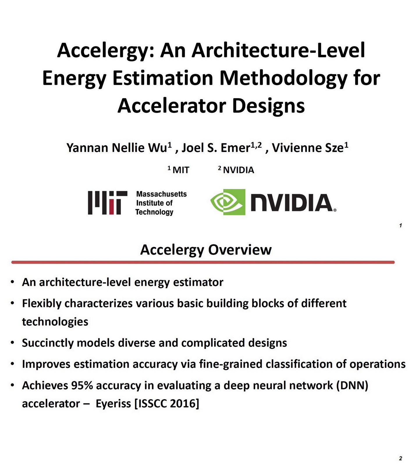OGAWA, Tadashi on Twitter: "=> "Accelergy: An Architecture-Level Energy Estimation Methodology ...