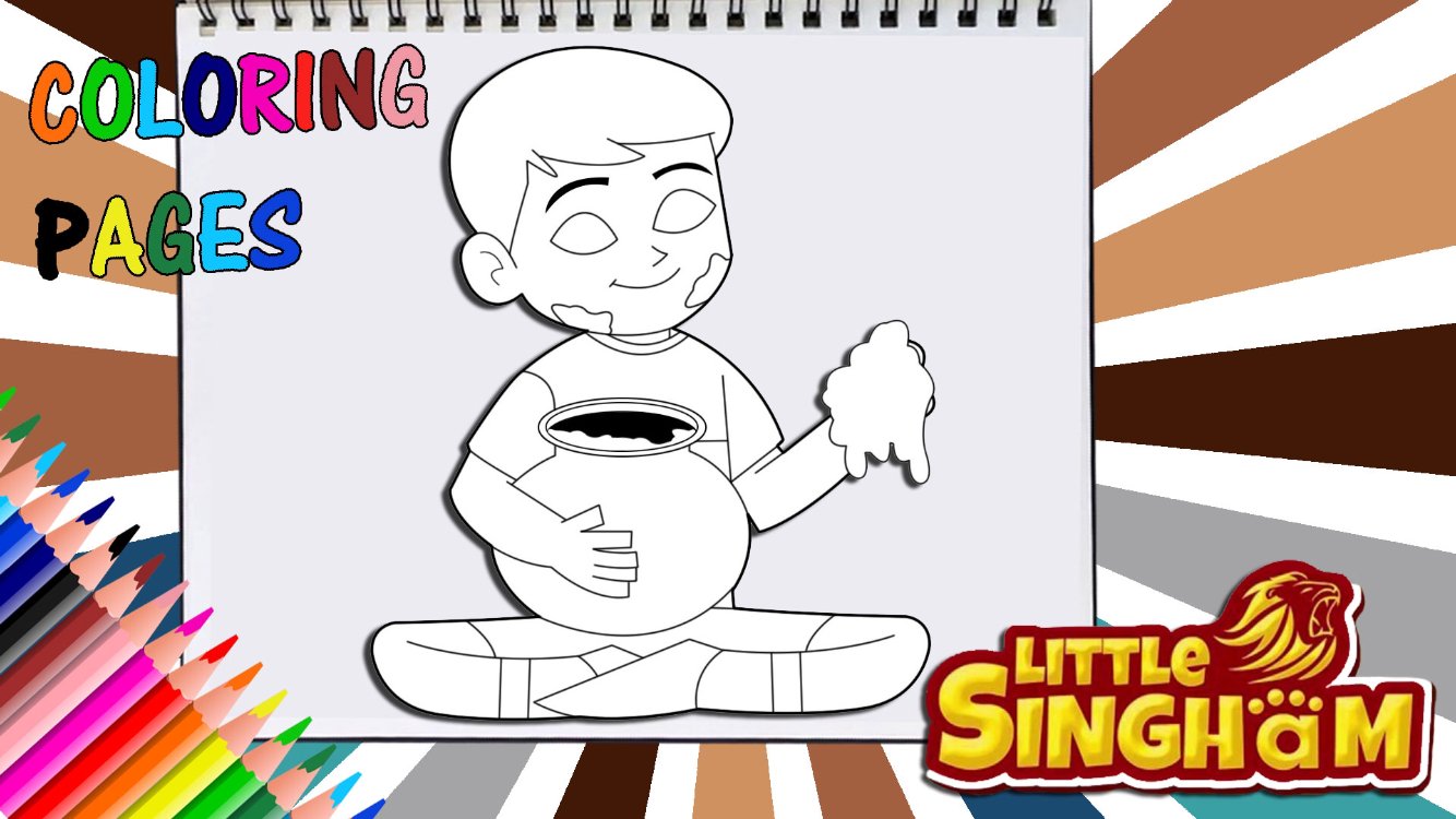 Coloring Little Singham Drawing For Kids Little Singham Future Mein