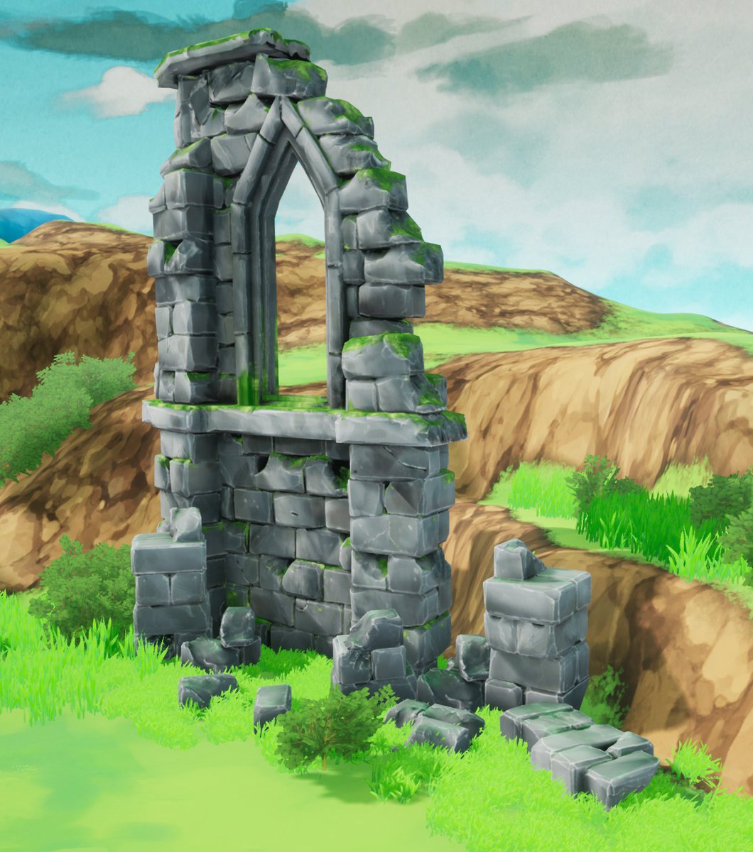 Ruins assets in Unreal engine with my moss function. Wip #gameindie # ...