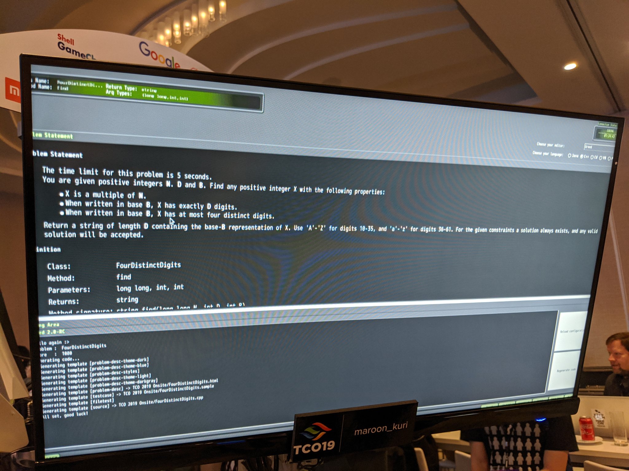 Gennady Korotkevich on Twitter: "Topcoder Open Semifinal 2 is starting right now, good luck to ...