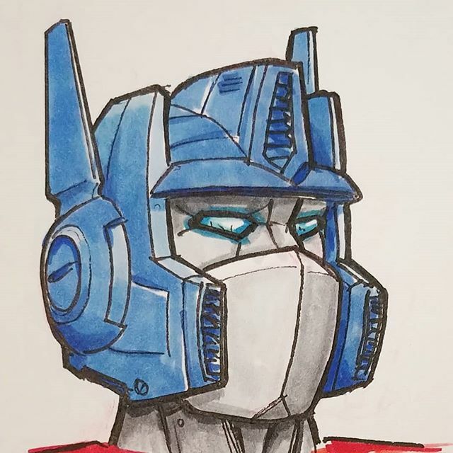 Transformers Optimus Prime Face Drawing