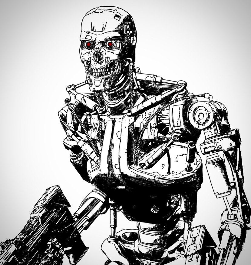 Terminator Robot Drawing