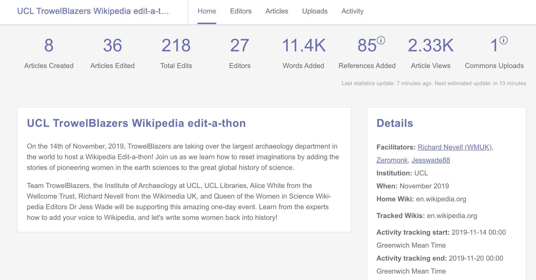 trowelblazers on Twitter: "But we put out a call for people to come to University College London ...