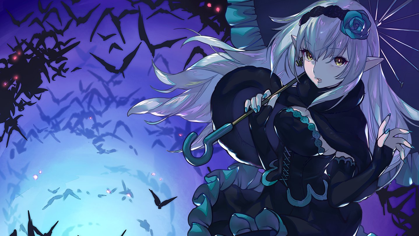 Anime Vampire Girl With White Hair And Blue Eyes