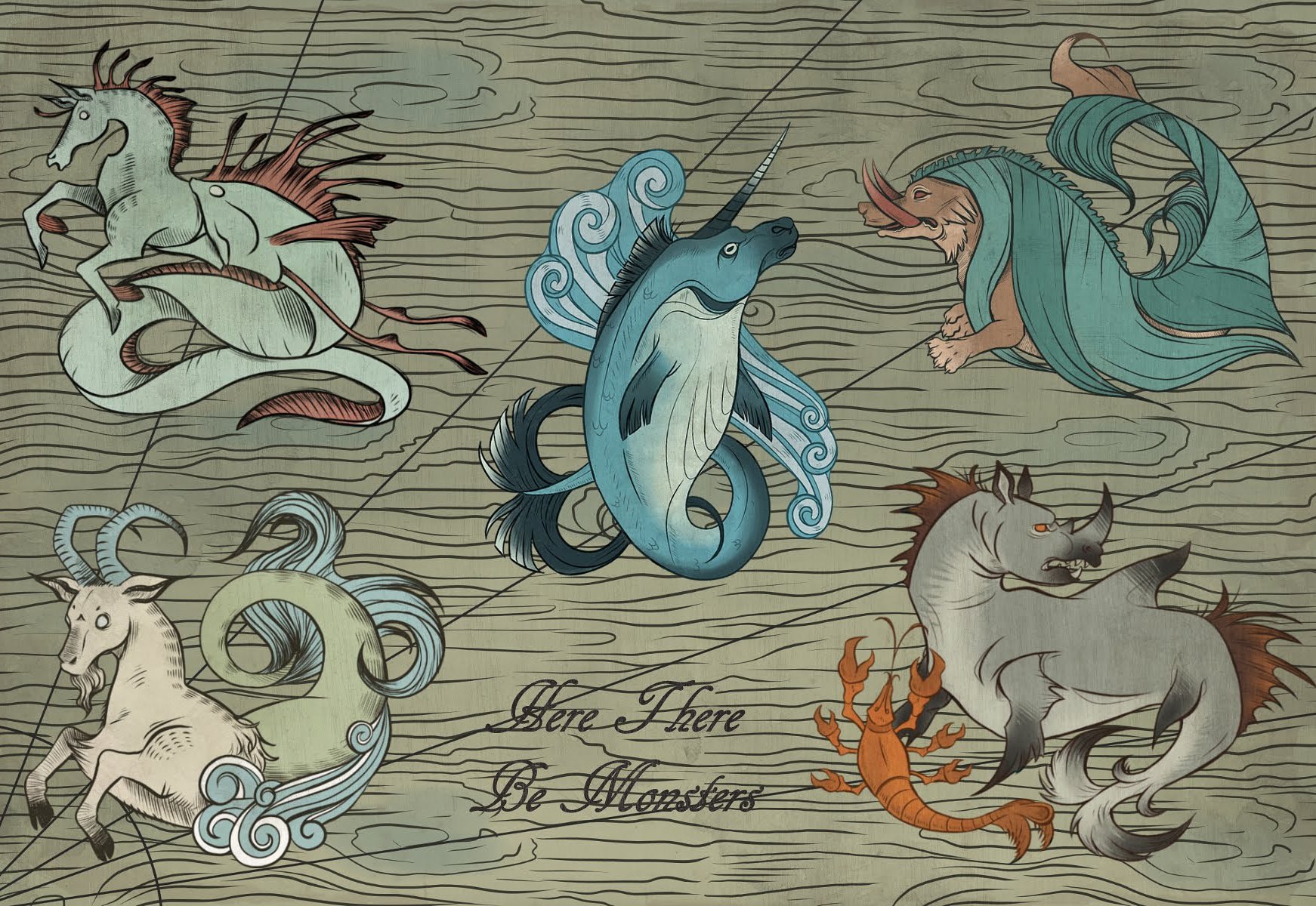 Sea Serpent Map Drawing