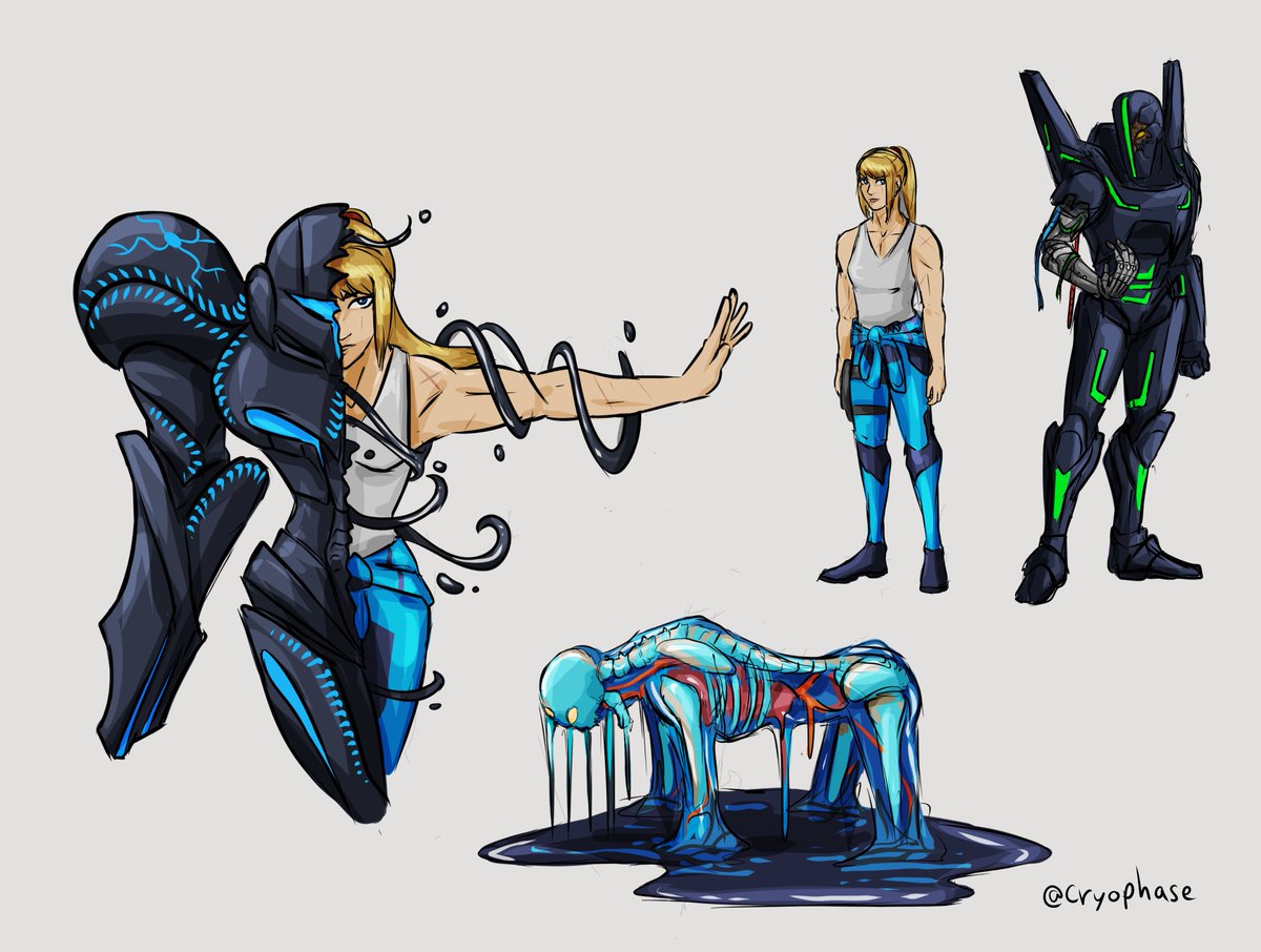 「various Metroid concept doodles for a th」|Cryophase🎃のイラスト