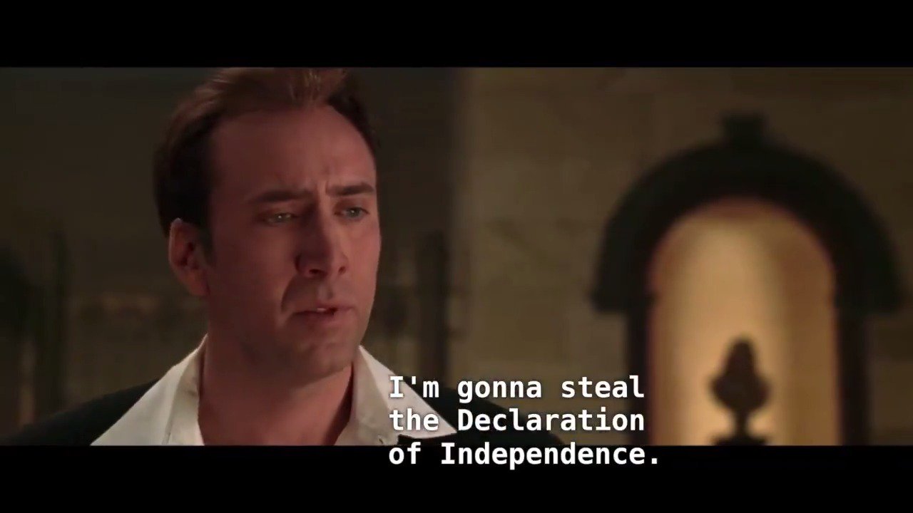 Nicolas Cage Declaration Of Independence Meme