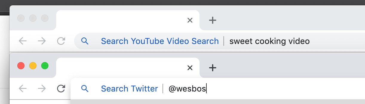 Wes Bos on Twitter: "One thing I loved from Chrome was typing sitename + Tab and being able to ...