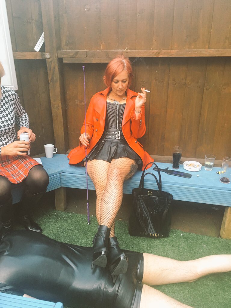 Kinky Consent on Twitter: "Throwback - @Mistressmolly12 taking a break and resting her legs on a ...