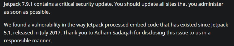 Julio「SoyDrok3r」 Rangel on Twitter: "Vulnerabilidad en Plugin de #WordPress Jetpack 5.1-7.9 ...