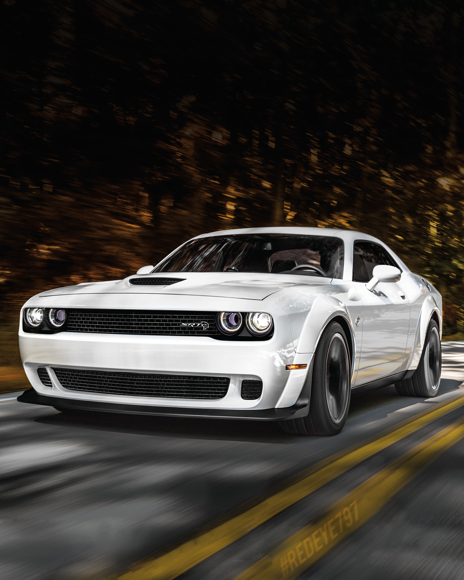 Dodge Challenger White Wallpaper