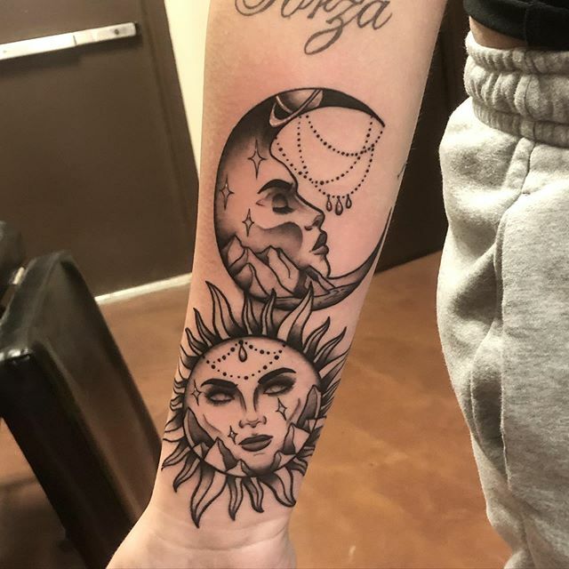 Crying Moon Tattoo
