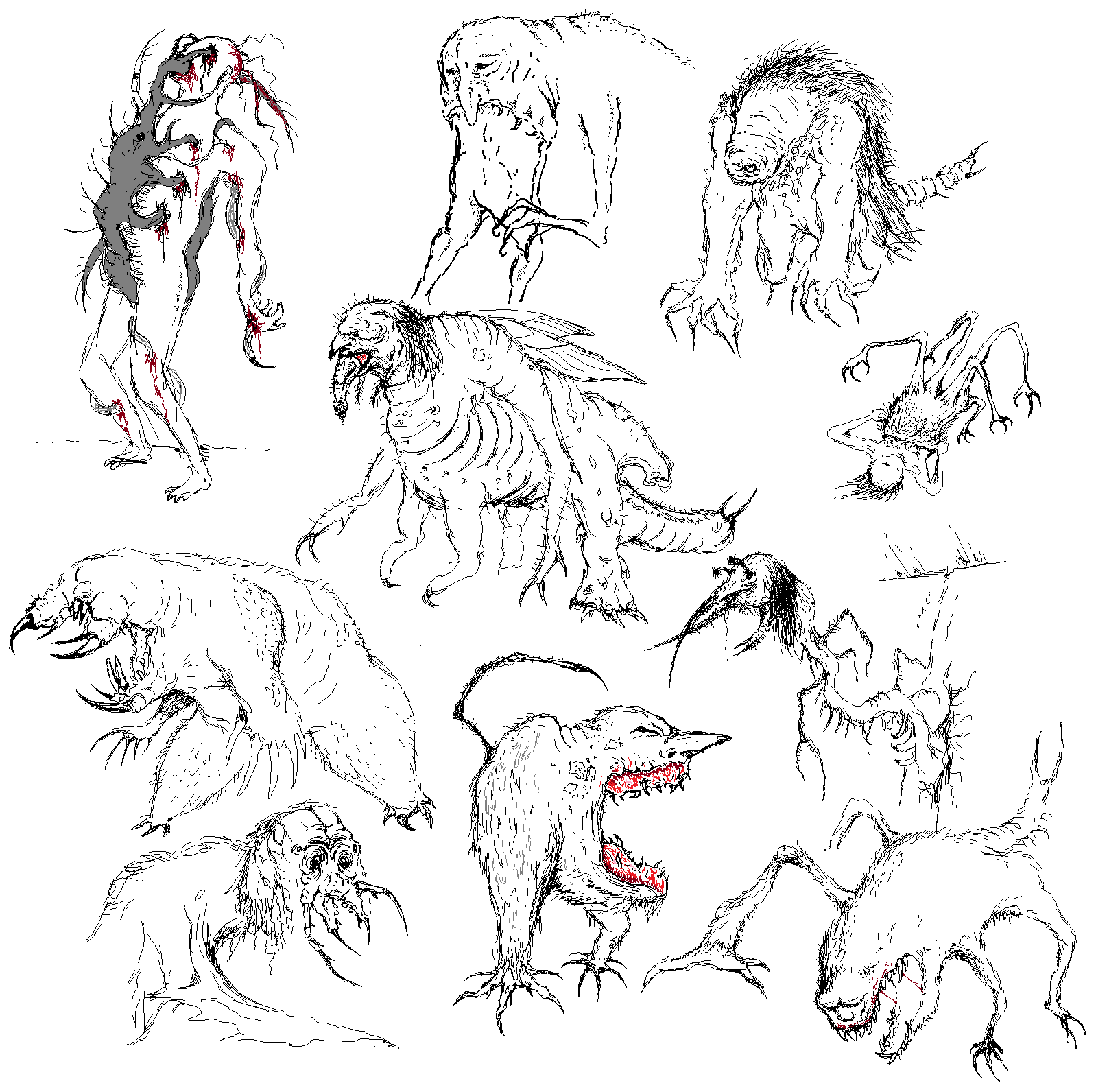 Horror Game Monsters Drawing