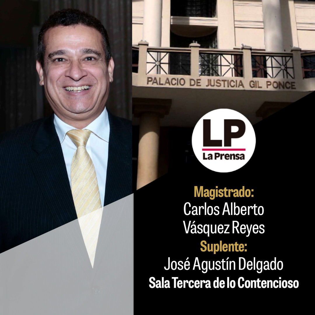Carlos Vásquez Reyes, fue designado como magistrado en la Sala Tercera ...