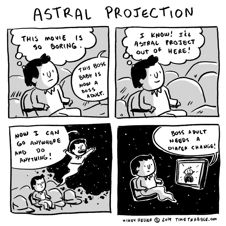 「i drew a comic about astral projection 」Mikey Hellerの漫画