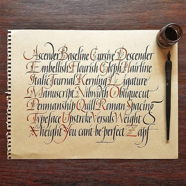 Flourished Italic Calligraphy Alphabet