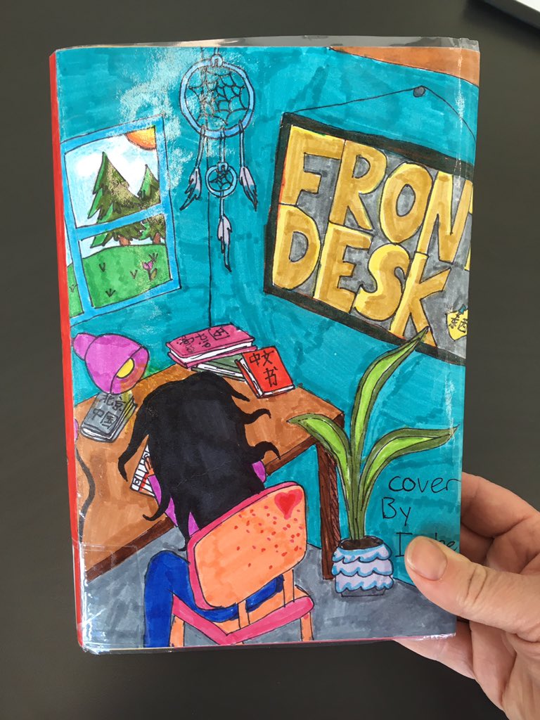 Front Desk Book Cover / Using Her Voice / A book cover has three ...