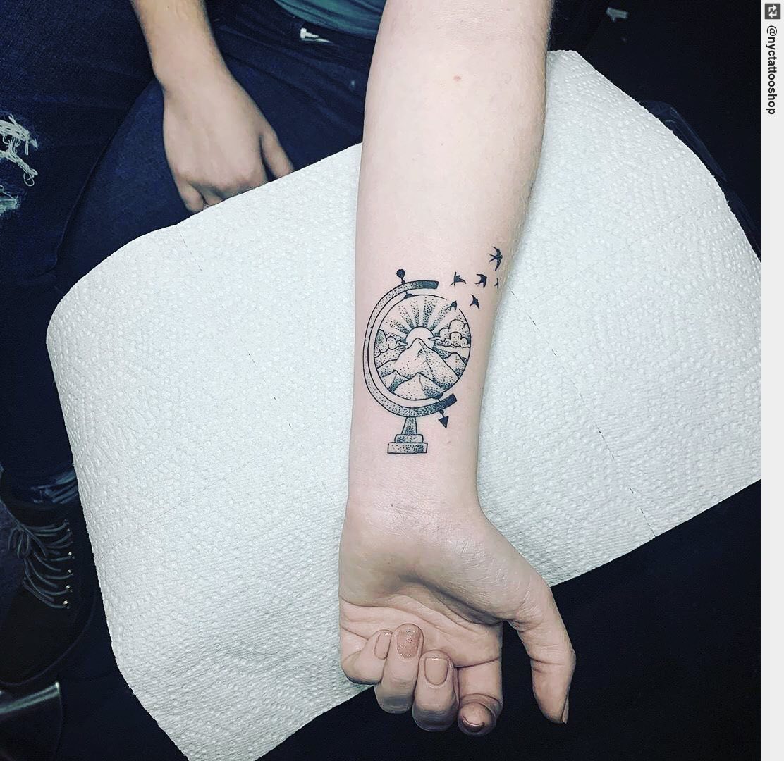 Globe Sleeve Tattoos