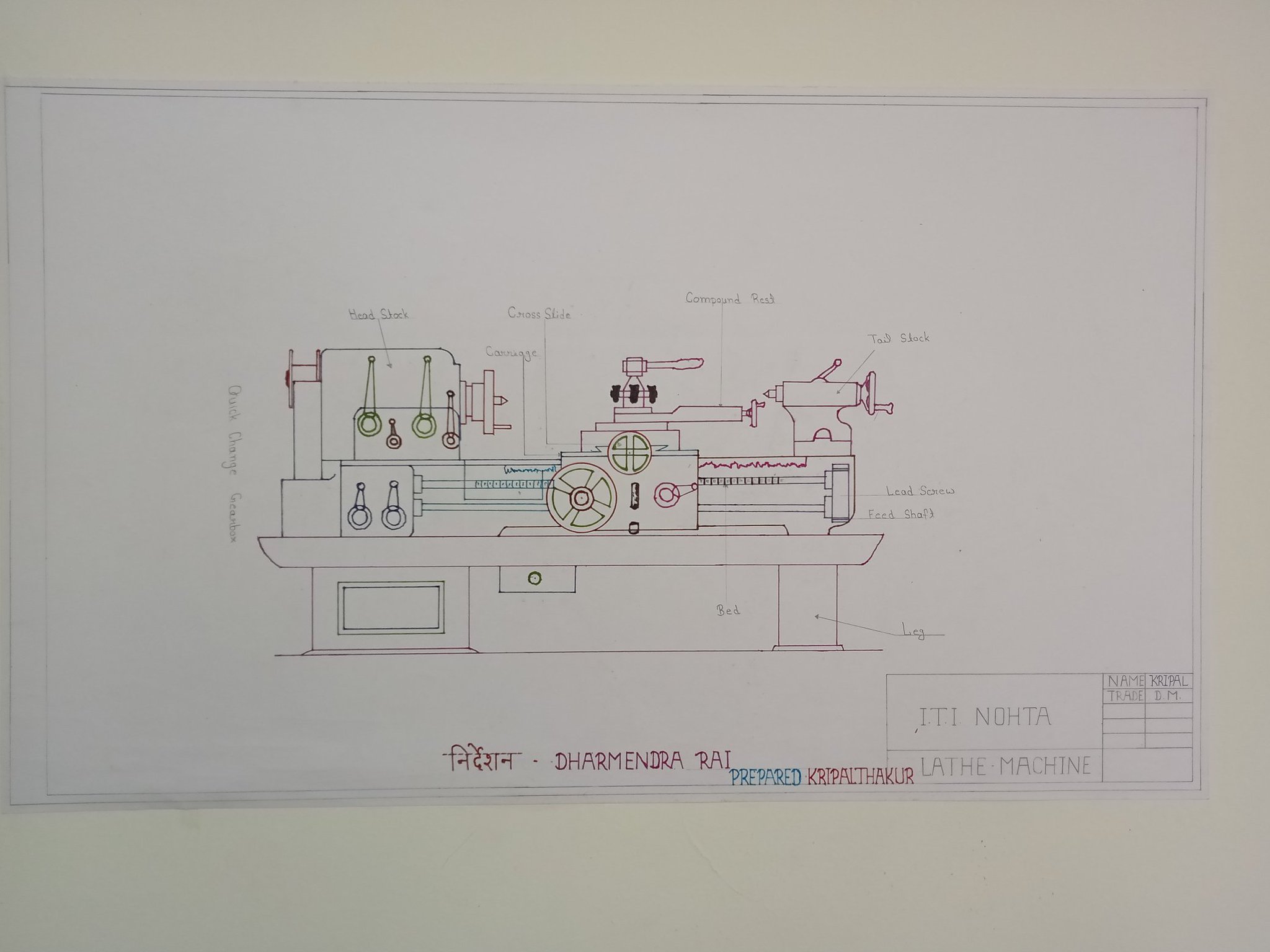 Lathe Machine Drawing Top View