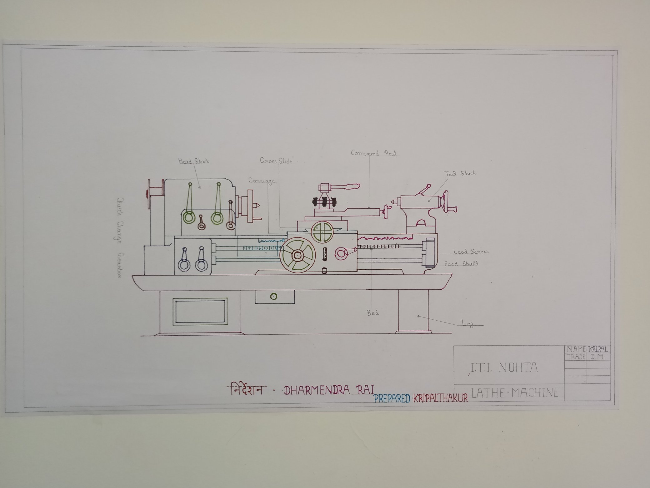 Lathe Machine Drawing