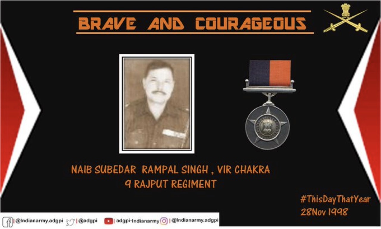 ADG PI - INDIAN ARMY on Twitter: "28 Nov 1998. Naib Subedar Rampal was deployed in Uri Sector ...