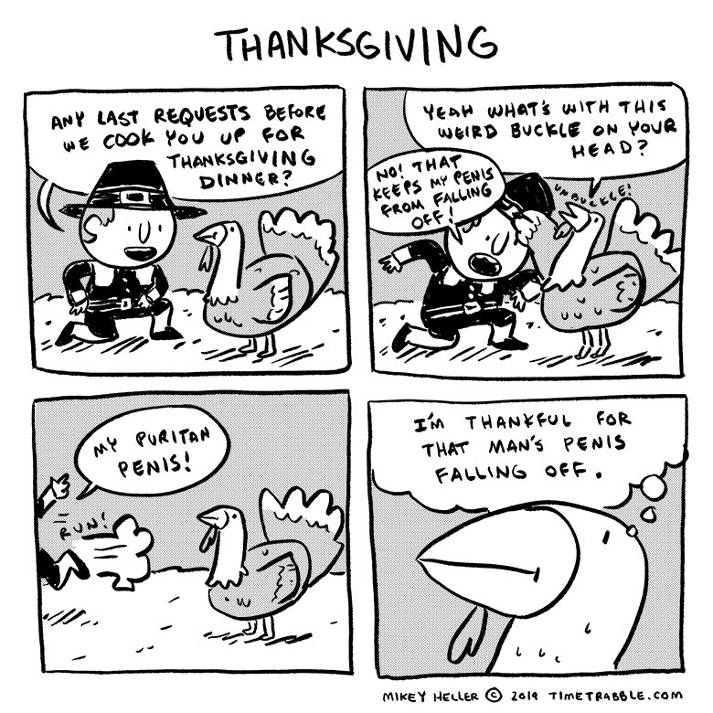 「i drew a comic about Thanksgiving 」Mikey Hellerの漫画
