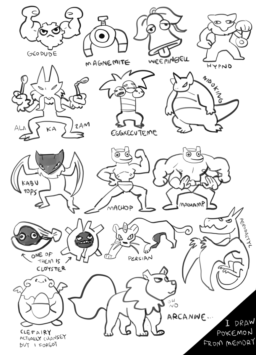「we draw 1st gen pokemon from memory with @suqling @imcoffeec」joofootの漫画