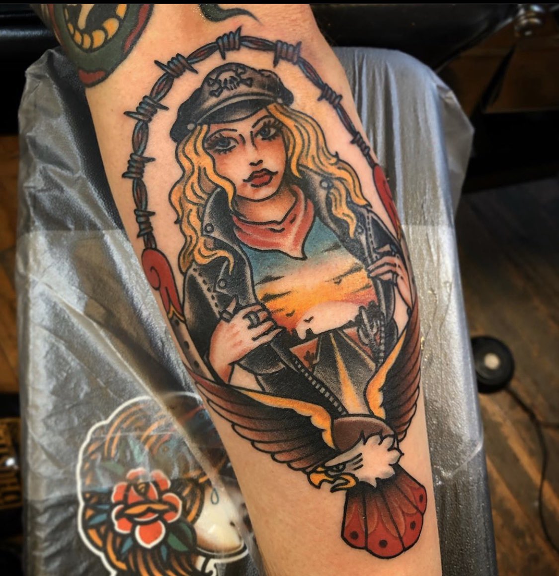Motorcycle Pin Up Tattoo