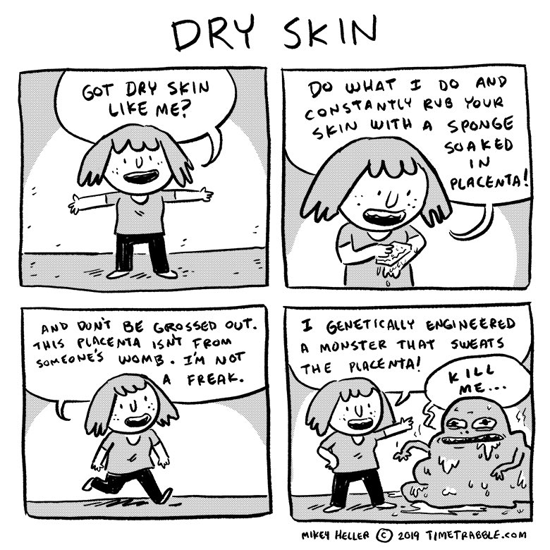 「i drew a comic about dry skin 」Mikey Hellerの漫画
