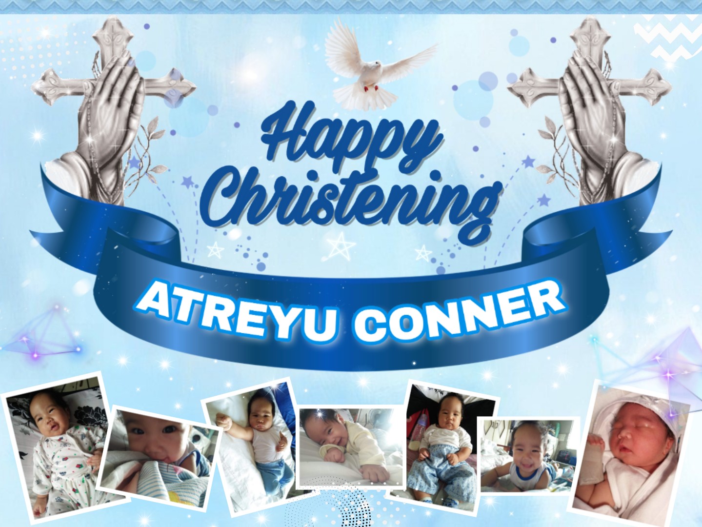 Baby Boy Christening Background For Tarpaulin