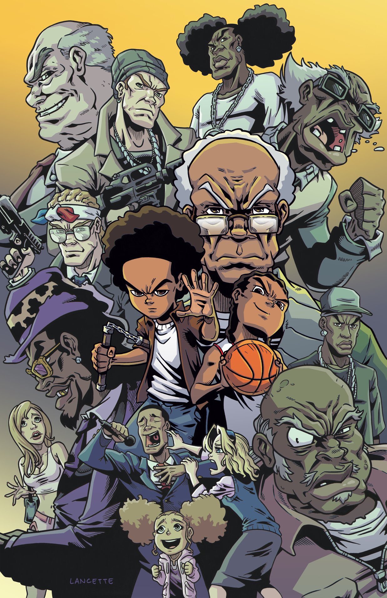 The Boondocks Huey And Riley Fight