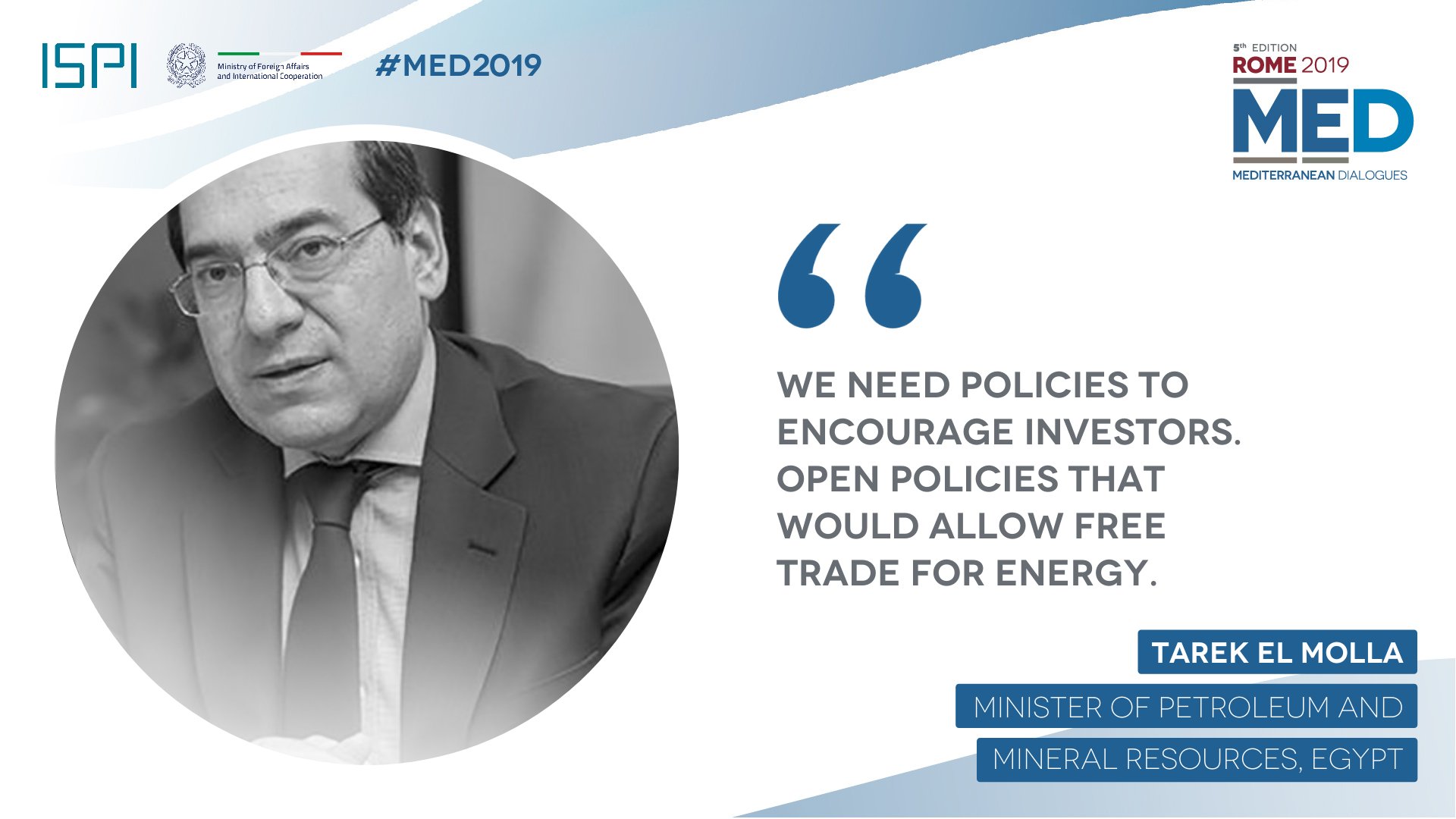 ISPI on Twitter: "Tarek El Molla, Minister of Petroleum and Mineral Resources of Egypt: We need ...