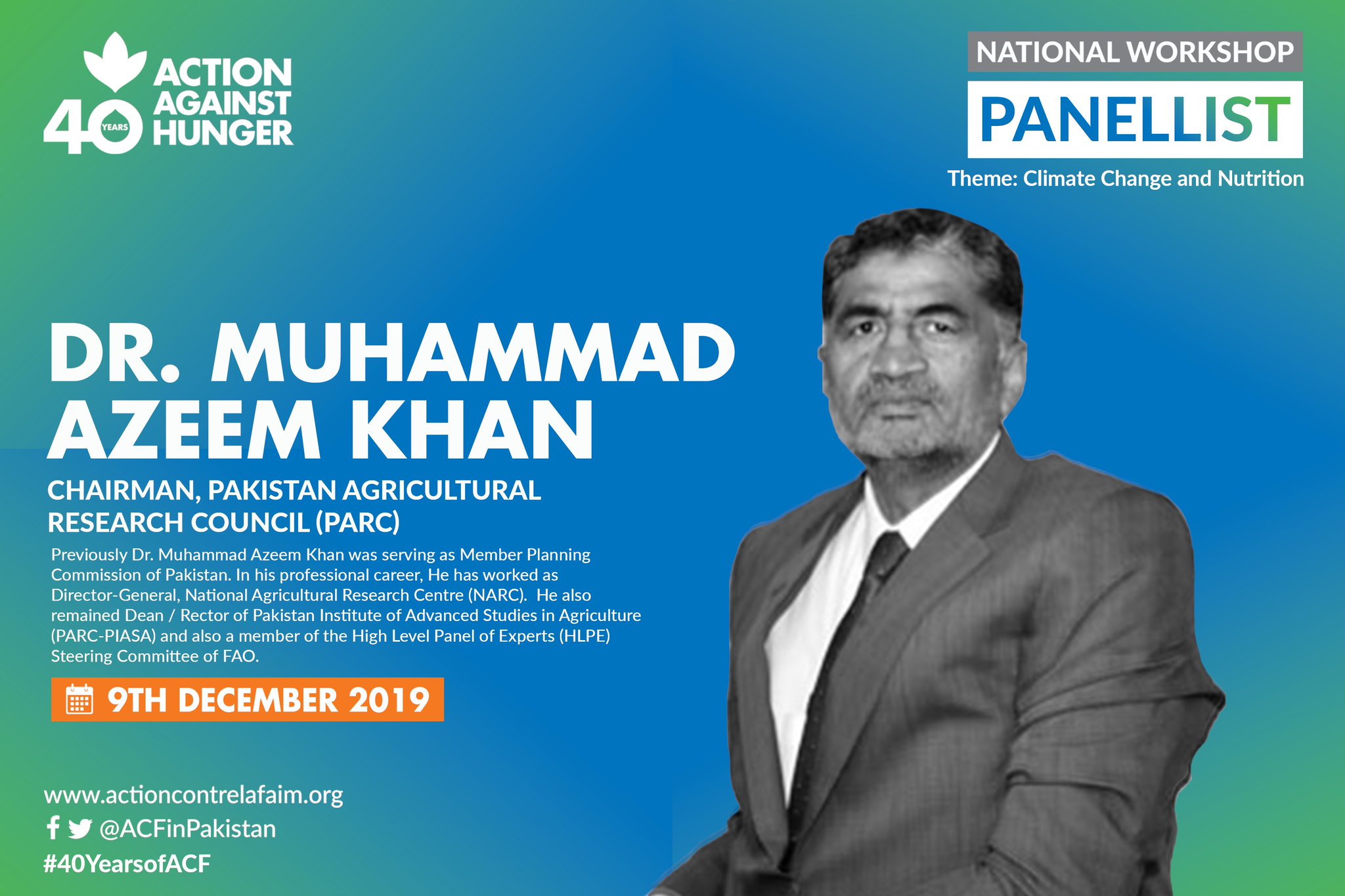 ACF Pakistan on Twitter: "Our Panellist for a session on #ClimateChange and #Nutrition Dr ...