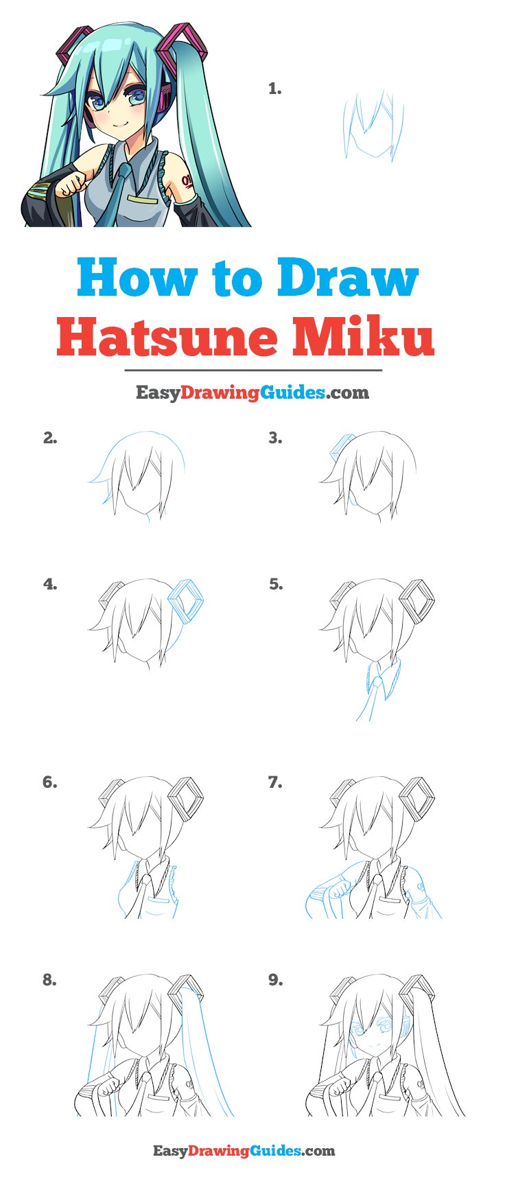 How To Draw Hatsune Miku Easy